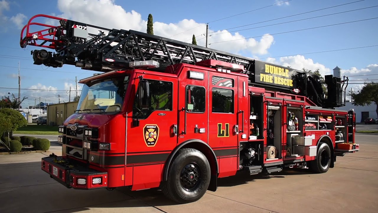 Truck Walk-Around: Humble FD's Pierce Ascendant 107' Aerial - YouTube