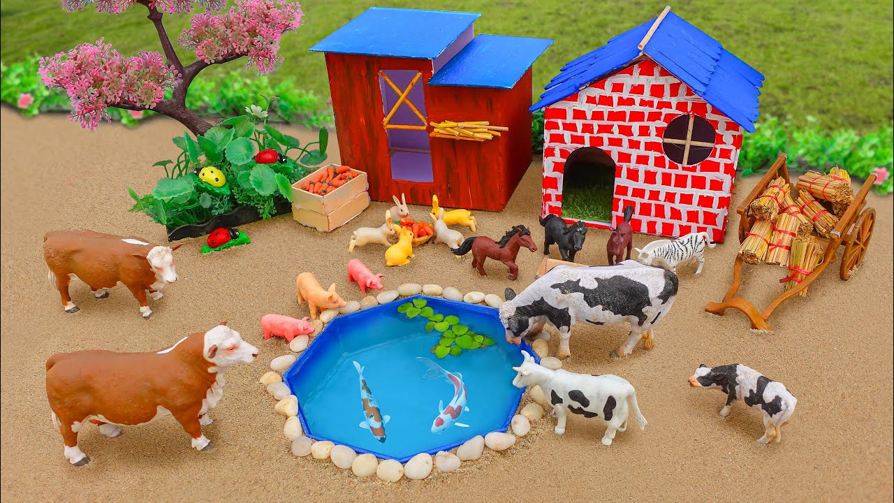 Farm diorama and animal barn | Make sheds for cow, horse | @RaceToyTime ...