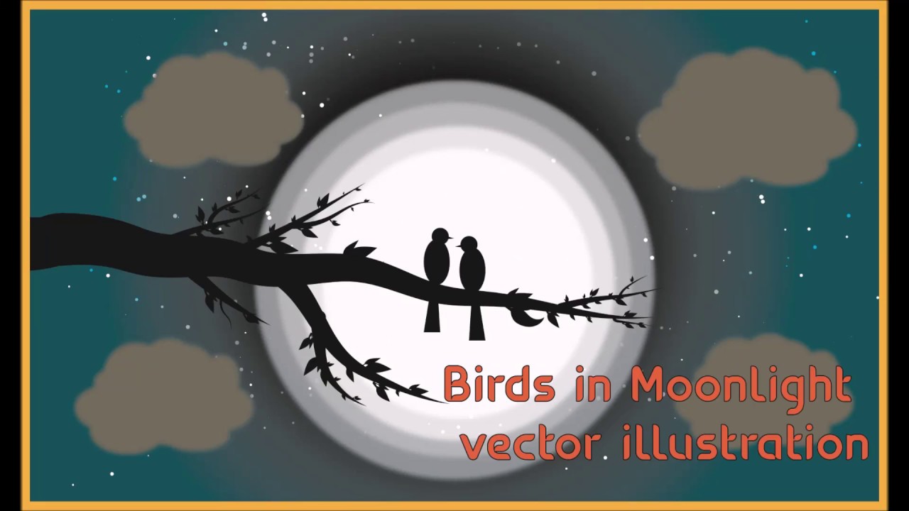 How to make birds in moonlight vector illustration in Adobe ...