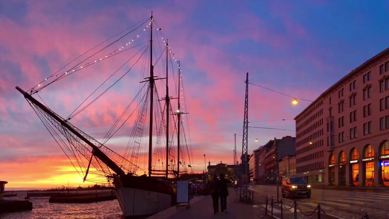 Sunrise and Sunset in Helsinki Jan 2018 - YouTube