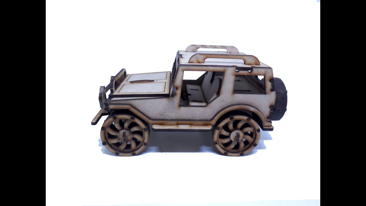 Jeep (beginners) MDF Laser cut assembly - YouTube