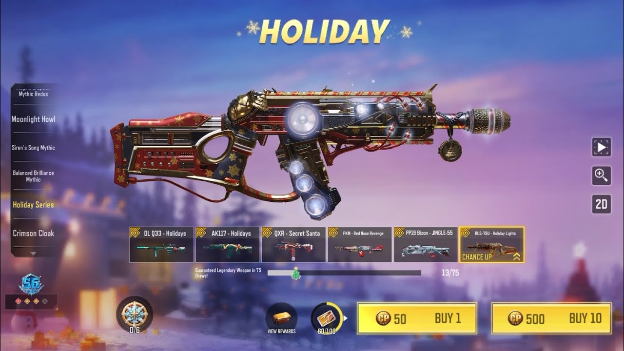 Codm Buying Legendary RUS 79U Holiday Lights In Holiday Series Draw ...