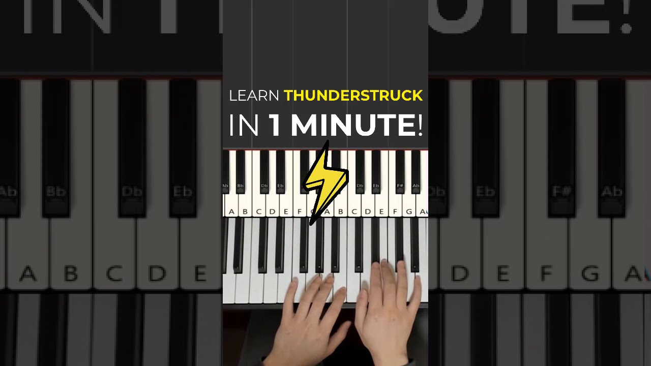 How to play Thunderstruck on Piano in Under 1 Minute - YouTube
