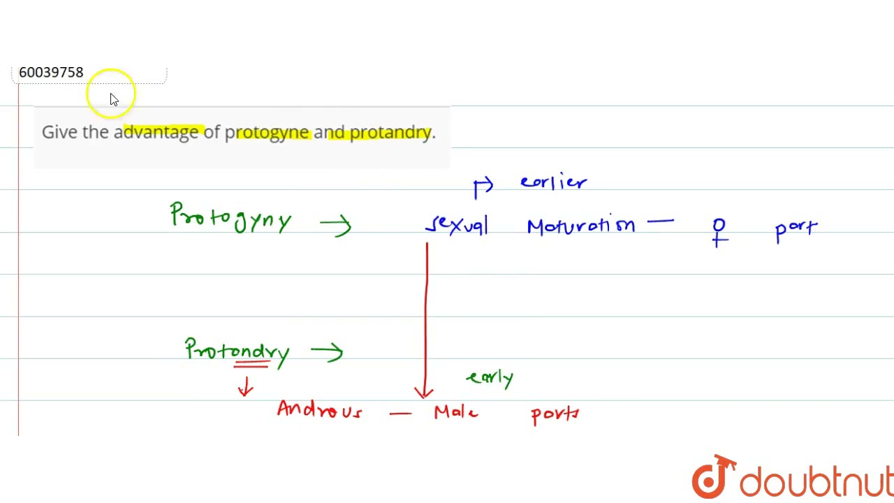 Give the advantage of protogyny and protandry. | 11 | ANIMAL KINGDOM ...