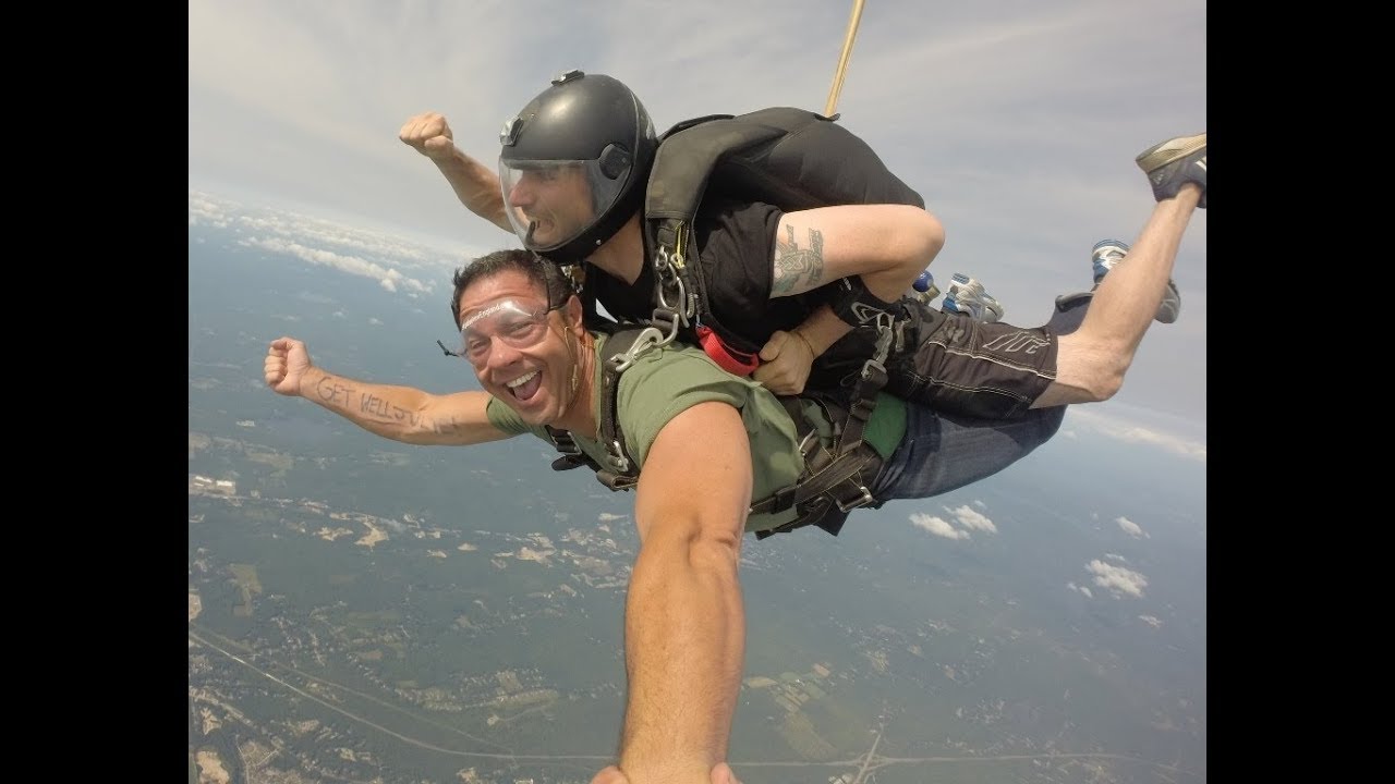 Derek Volk skydiving for Julie Spurlock - GET WELL JULIE!! - YouTube