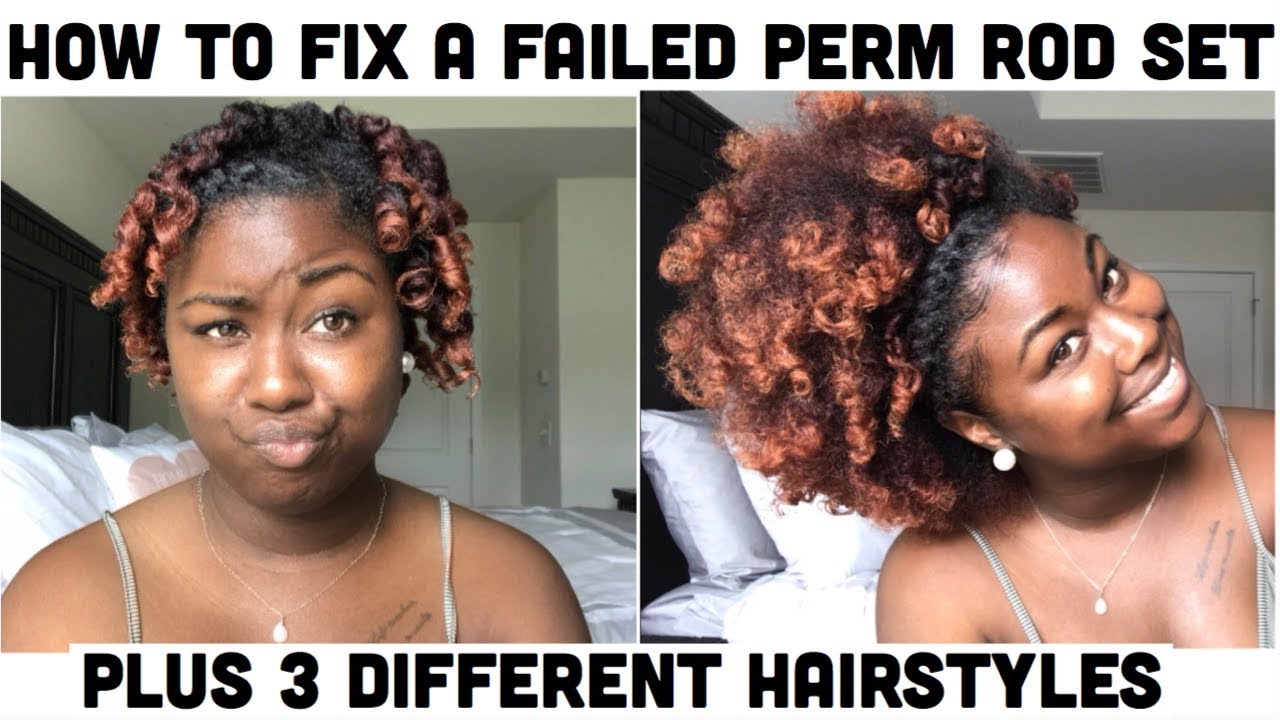 Perm Rod Set On Natural Hair Fail/ How to Fix and Style - YouTube