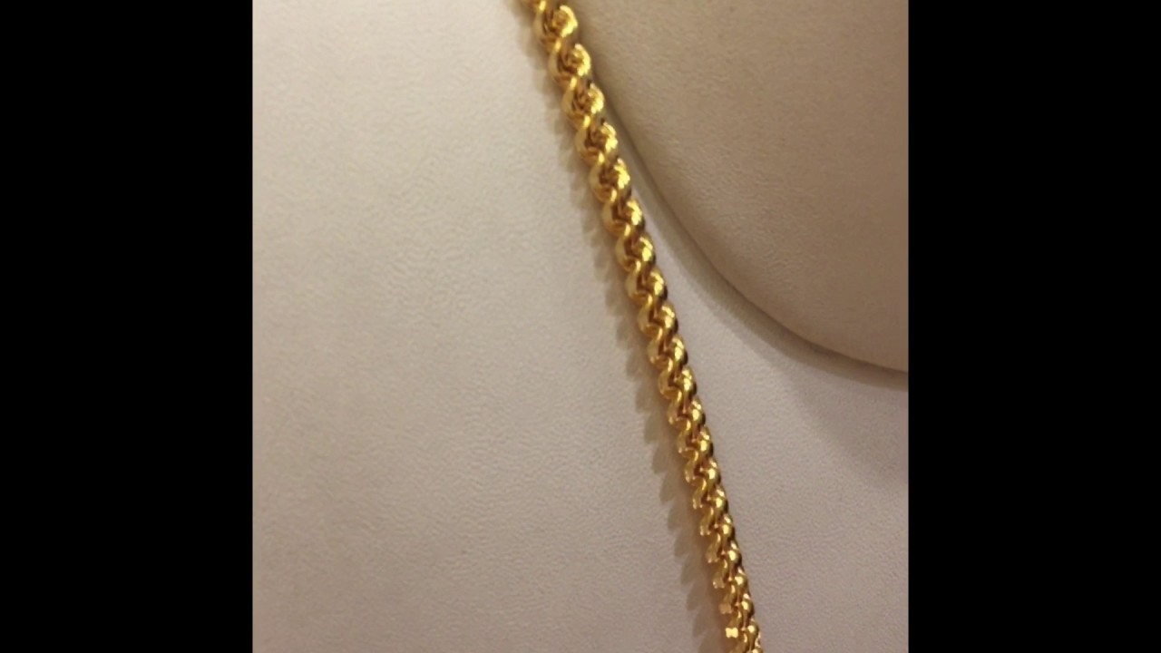22k Mens Gold Rope Chain - Solid stainless steel chain for men - YouTube