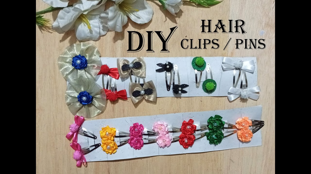 How to make designer hair clips at home | DIY hair pins / clips ...