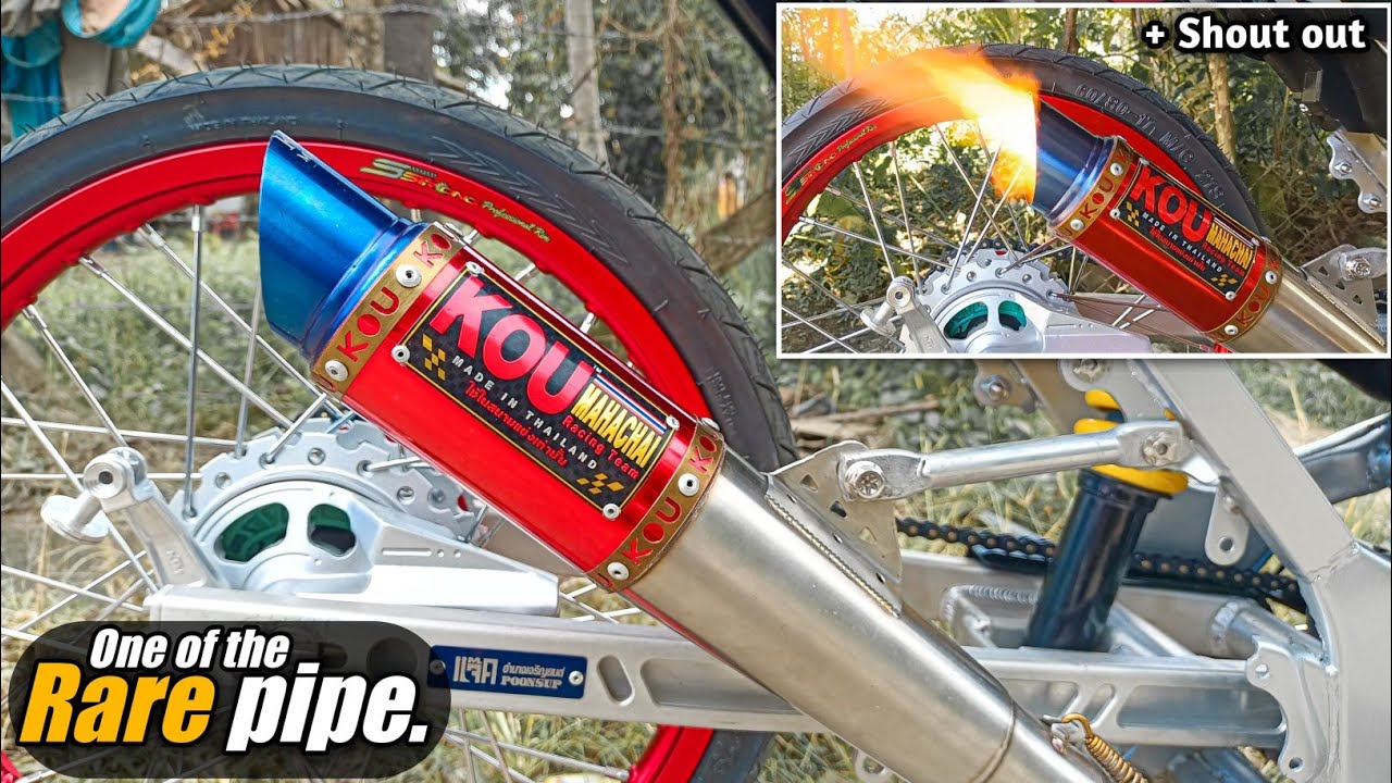 KOU open pipe, shark tip "Rare pipe" installed on Raider 150 streetbike ...