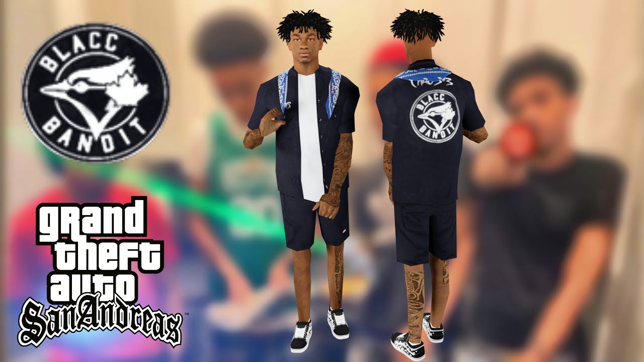 SHARE!! Skin gangster Blacc Bandit Crips GTA SA - YouTube