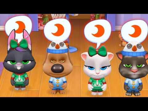 🎯🐶TALKING TOM FRIENDS😅☃️ WINTER WITH CHRISTMAS🤶🎄TOM AND TALKING FRIENDS ...
