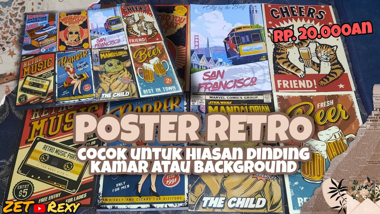 POSTER RETRO KEREN, COCOK UNTUK HIASAN DINDING & BACKGROUND VIDEO - YouTube