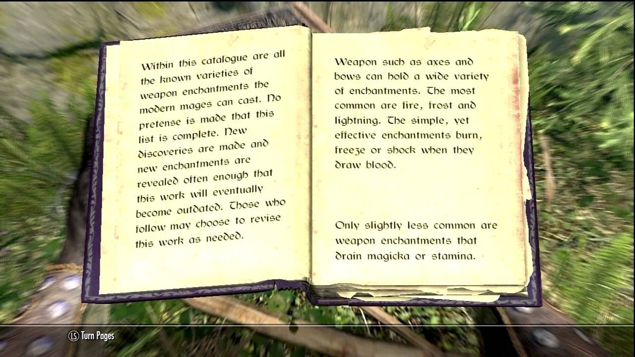 The Elder Scrolls V: Skyrim - Catalogue Of Weapon Enchantments Location ...