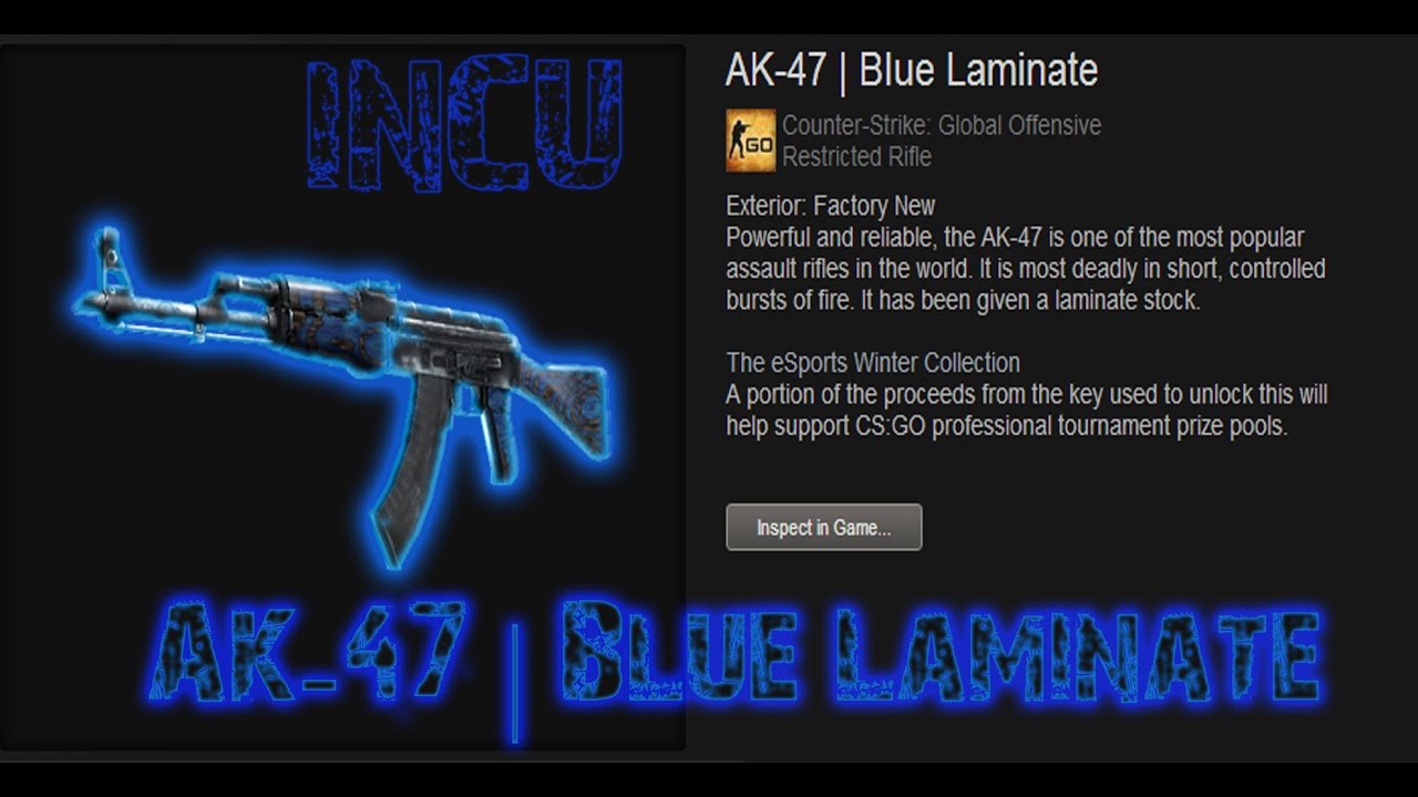 CS:GO AK-47 | Blue Laminate - YouTube