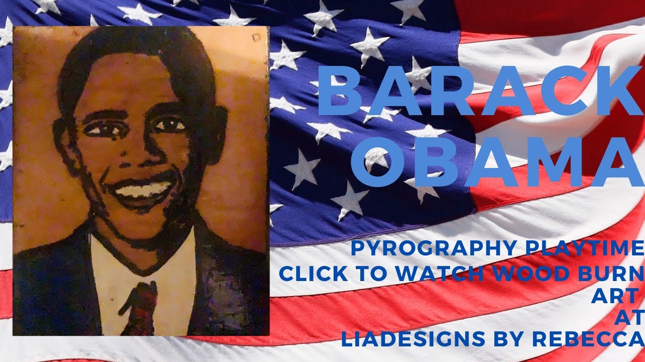 44th President of United States Barack Obama Drawing Portrait Art Wood ...