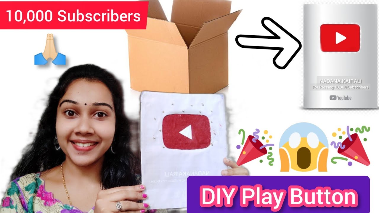 Diy Playbutton Making 😱🔥| 10k Special Video🎉| 144p Playbutton 🤣 ...
