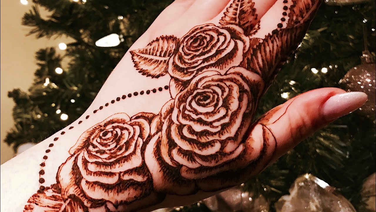 Mehendi rose design henna roses - YouTube