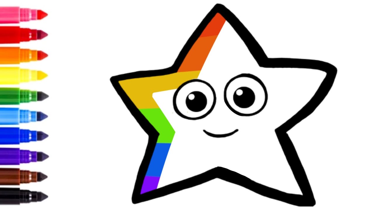 How To Draw A Cute Rainbow Star! 🌈 ⭐️ | Learn Art For Toddlers And Kids ...