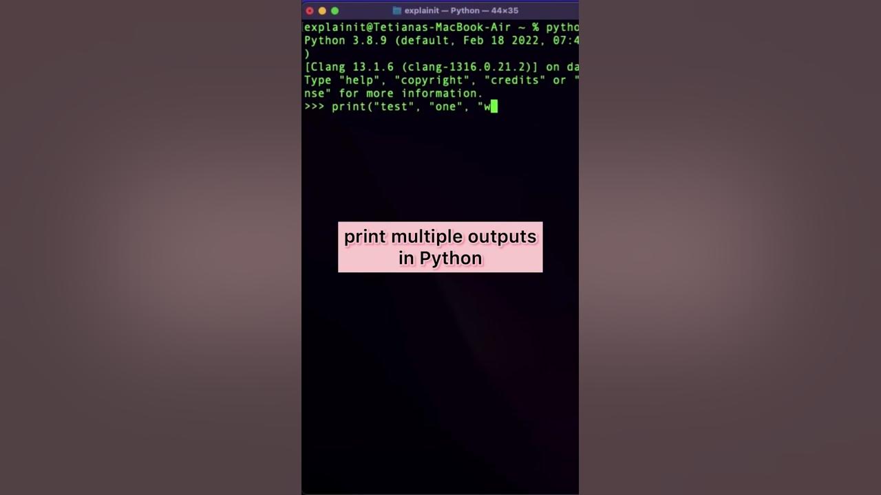 How to print multiple outputs in one line in Python - YouTube