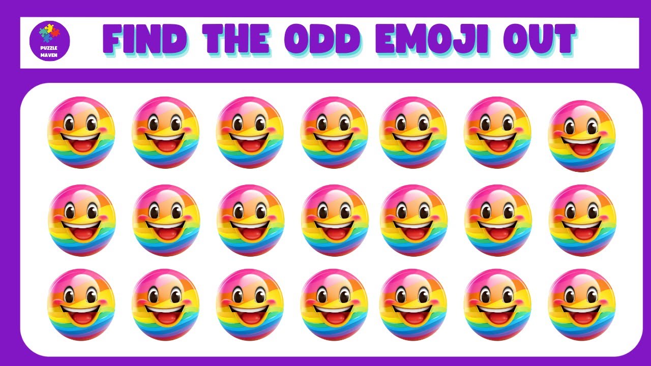 Find the Odd Emoji Out: Colorful - YouTube