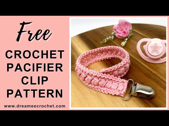 Free Crochet Patterns For Pacifier Clips Pacifier Holder Fuchsia