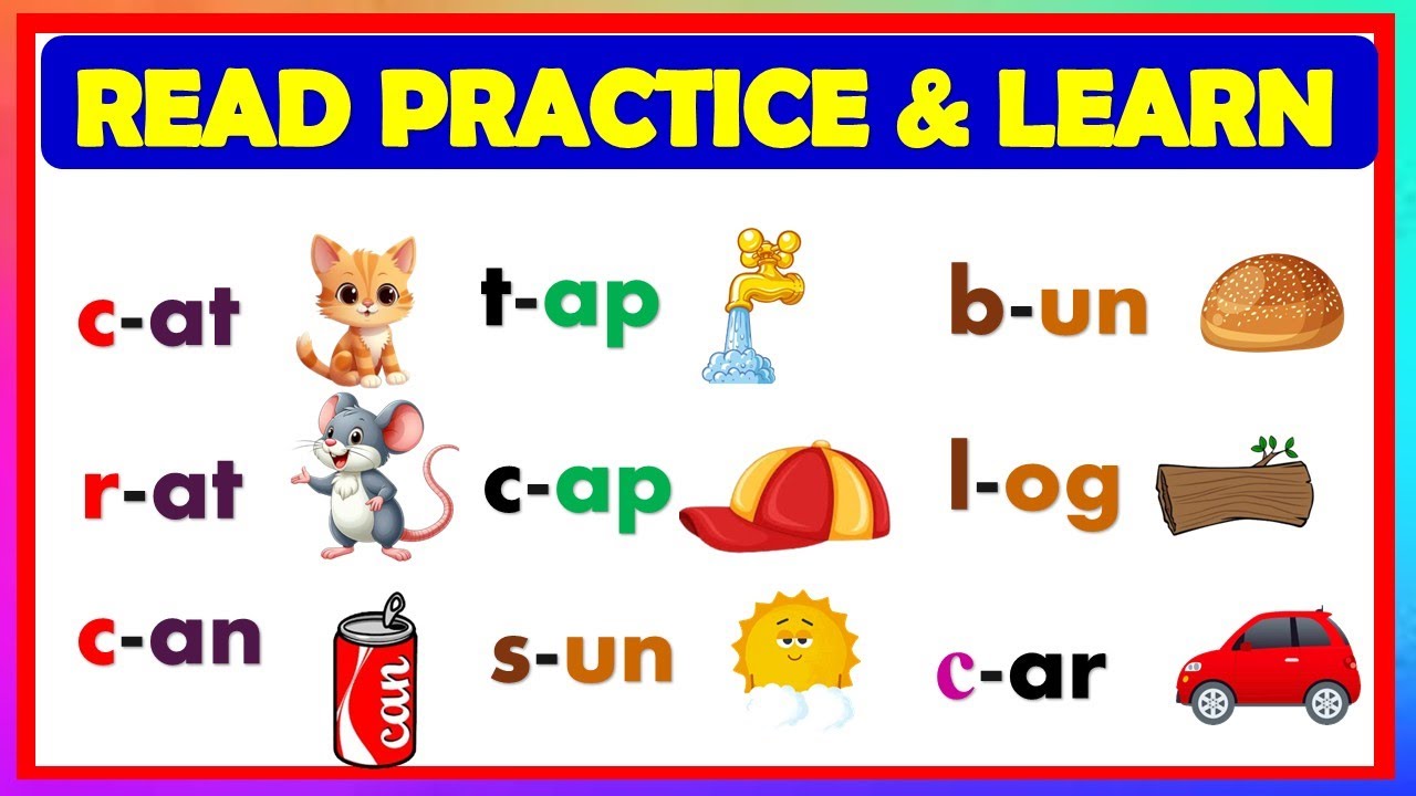 Practice Reading short sound words / A E I O U / for kids/reading ...