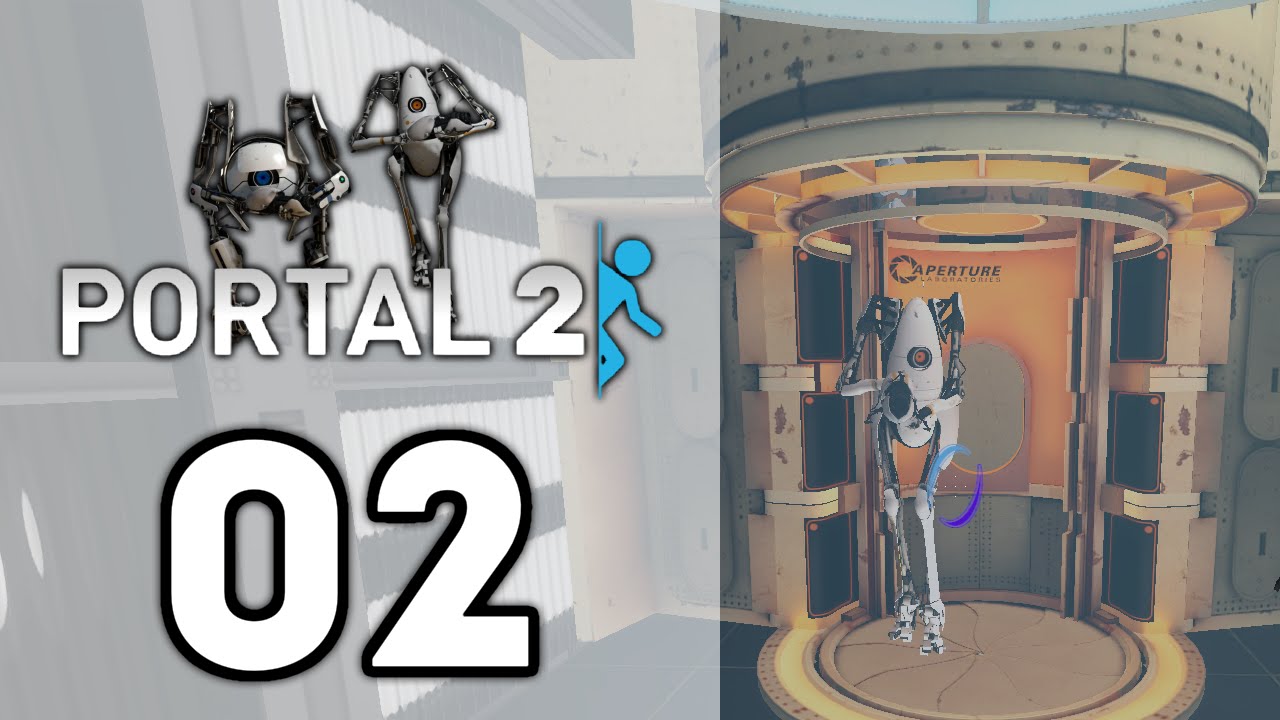 Portal 2 Co-Op (EP02) Course Two: Mass and Velocity; Levels 01-05 ...