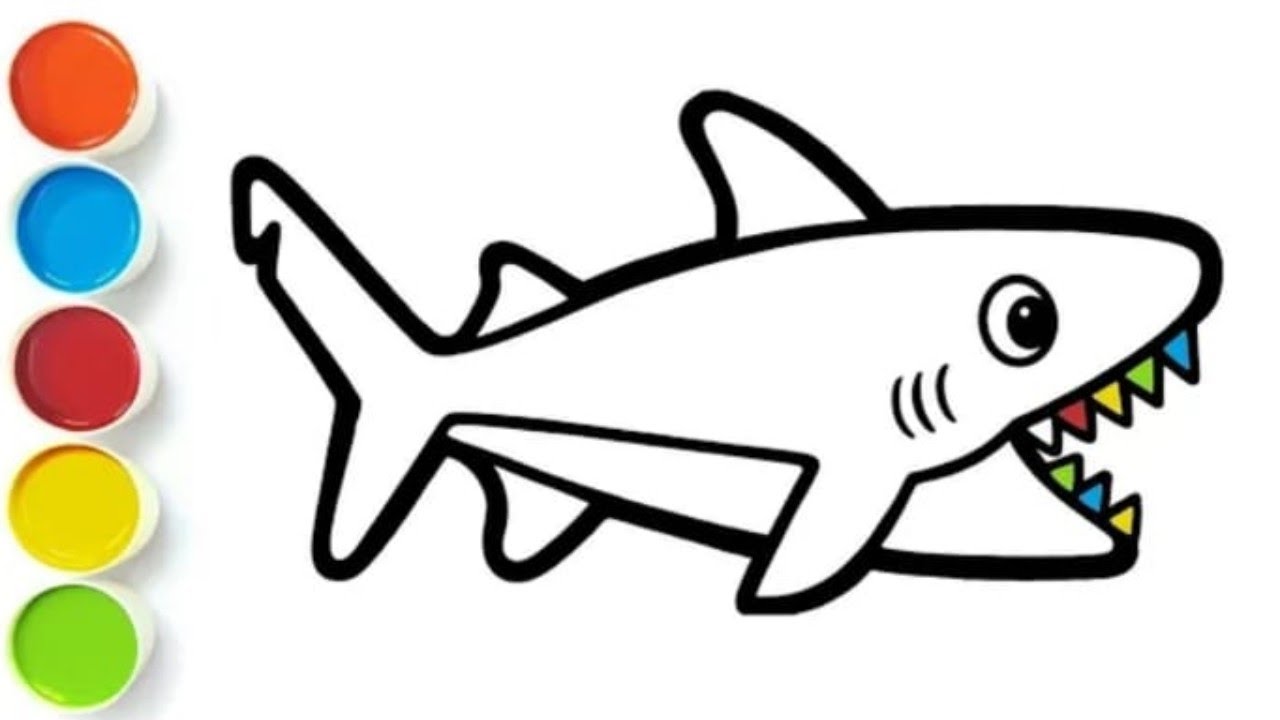 Shark Fish Drawing, Coloring & Painting for Kids and Toddlers | - YouTube