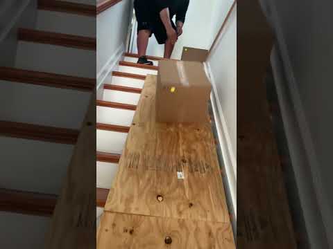 THIS IS HOW YOU MOVE 300 BOXES DOWN ONE FLIGHT OF STAIRS ! - YouTube