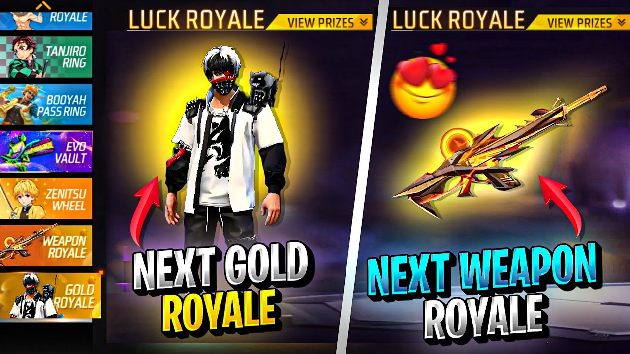 NEXT WEAPON ROYALE GUN SKIN FREE FIRE | NEXT GOLD ROYALE BUNDLE FREE ...