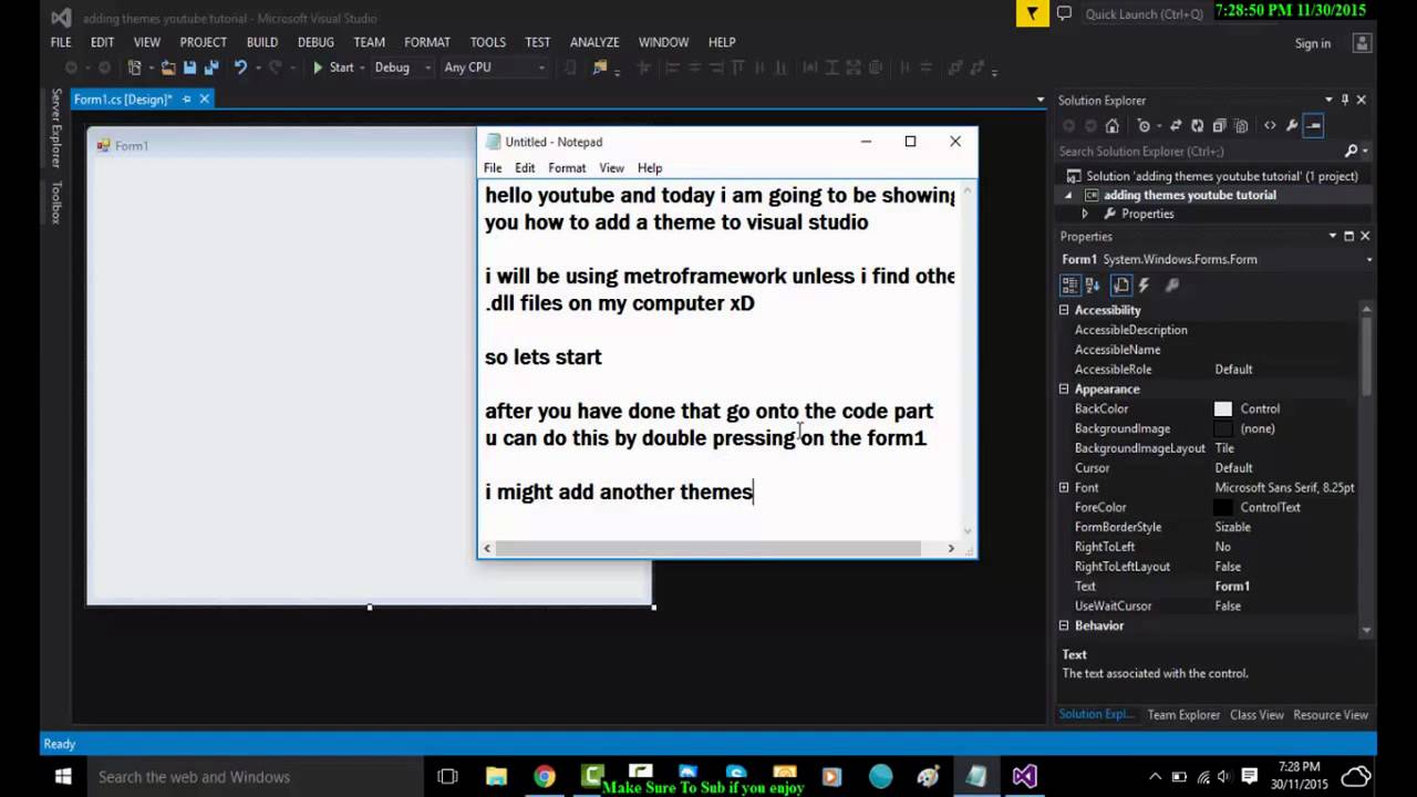 how to add themes to visual studio C# - YouTube