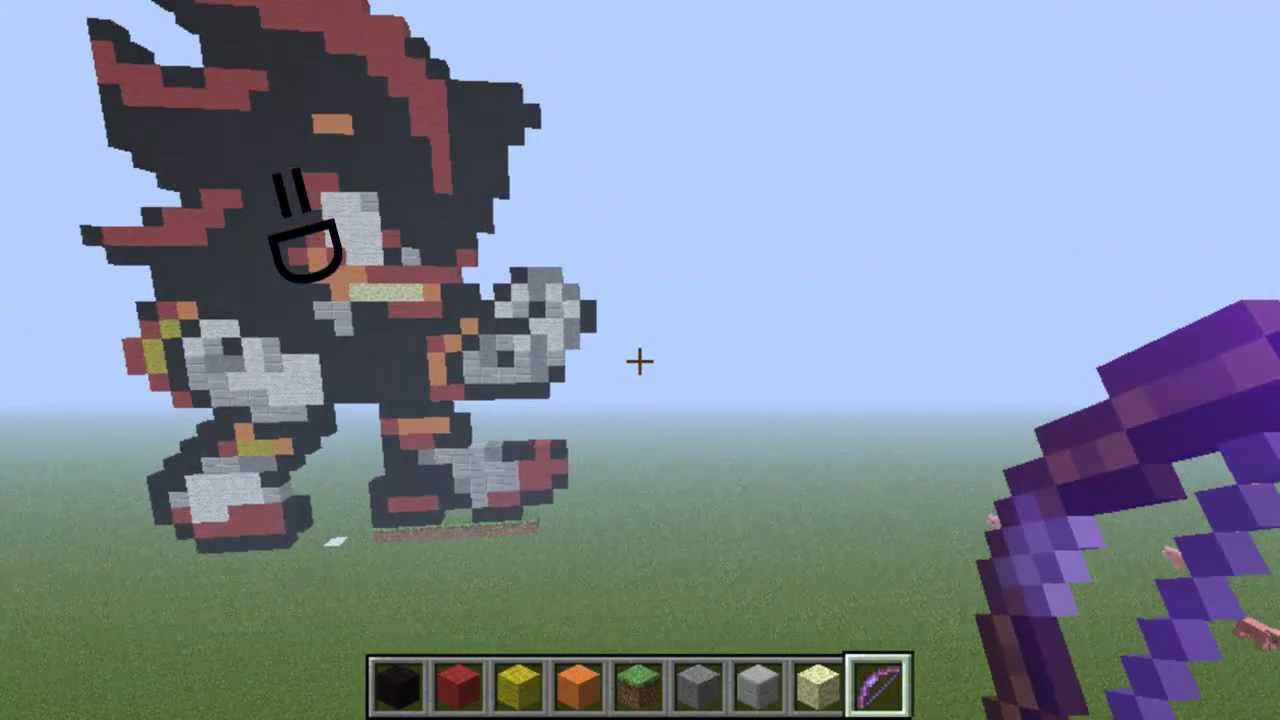 Minecraft Pixel Art: Shadow The Hedgehog - YouTube