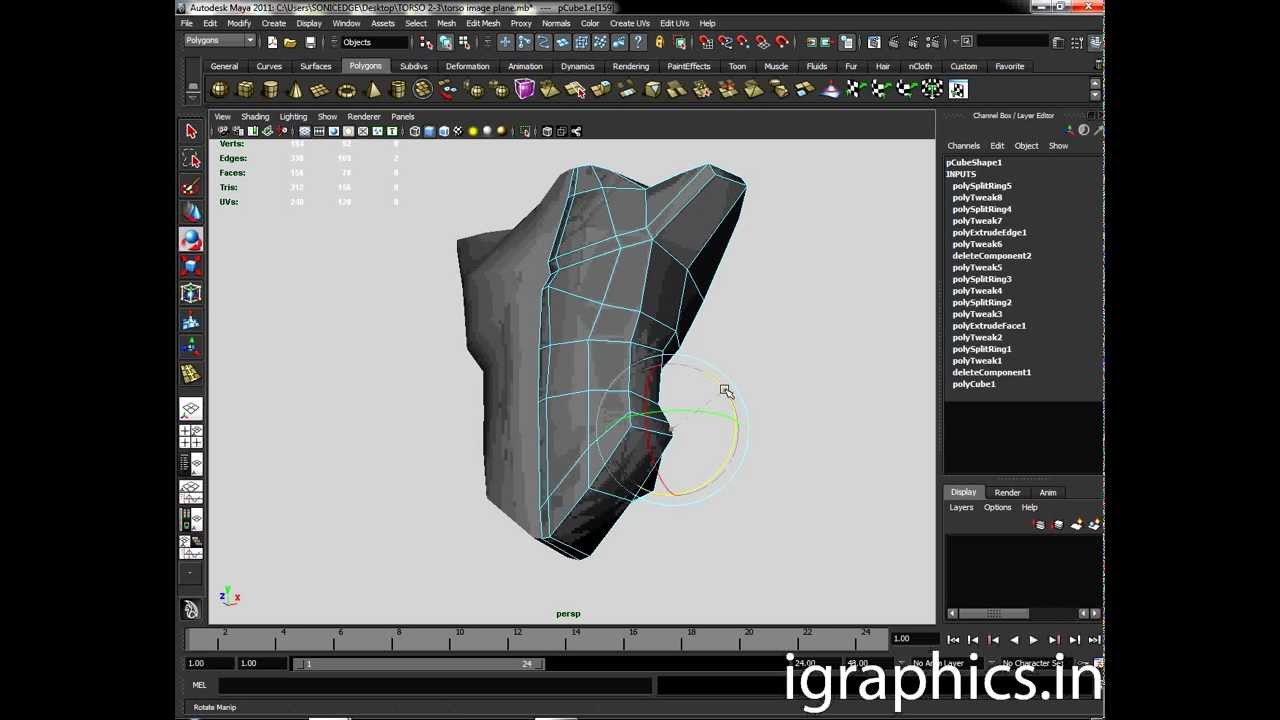 Basic Torso Modeling in Autodesk Maya - YouTube