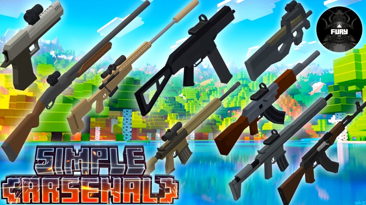 3D GUN ADDON!!! | Minecraft Simple Arsenal Addon for 1.21 - YouTube