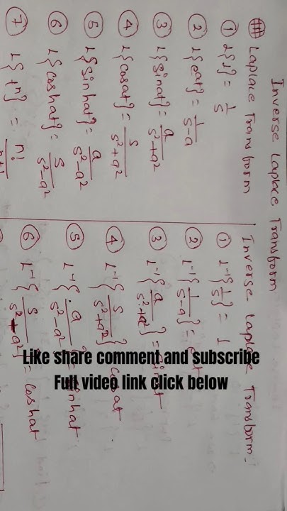 [L1] INVERSE LAPLACE TRANSFORM: Basic Formula & Property|ENGINEERING MATHEMATICS|BY AJAY ECE ...