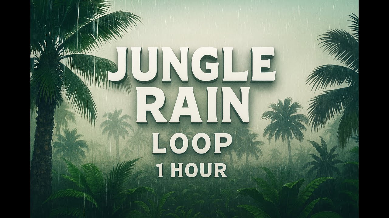 Jungle Rain Sounds 🌴 1 Hour Loop | Relaxing Rain Ambience for Sleep ...