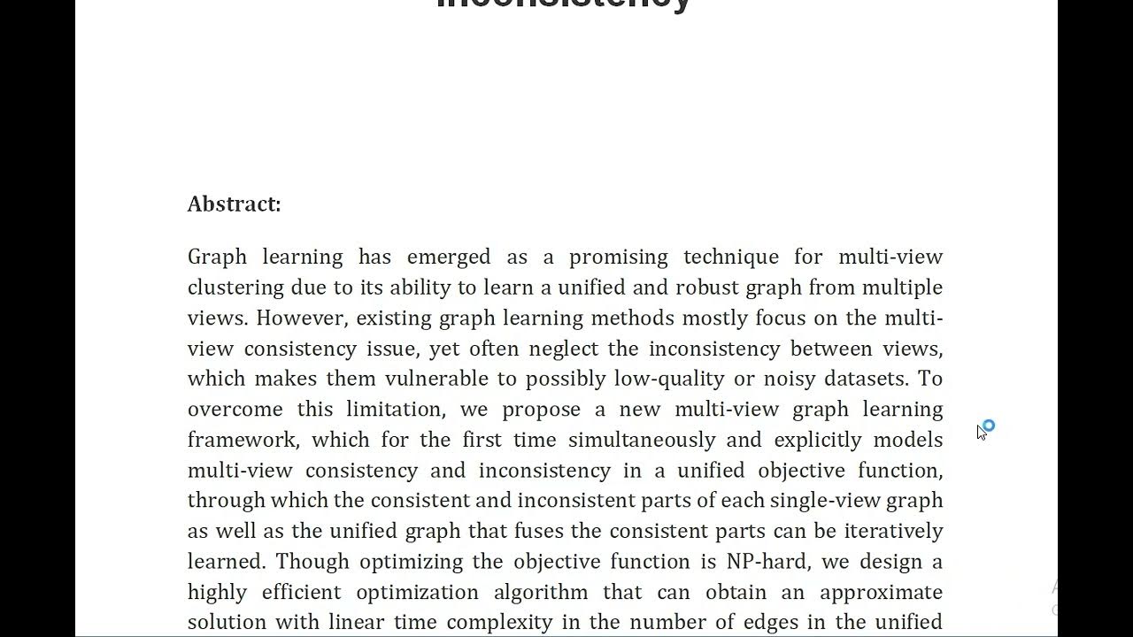 Multi View Graph Learning by Joint Modeling of Consistency and ...