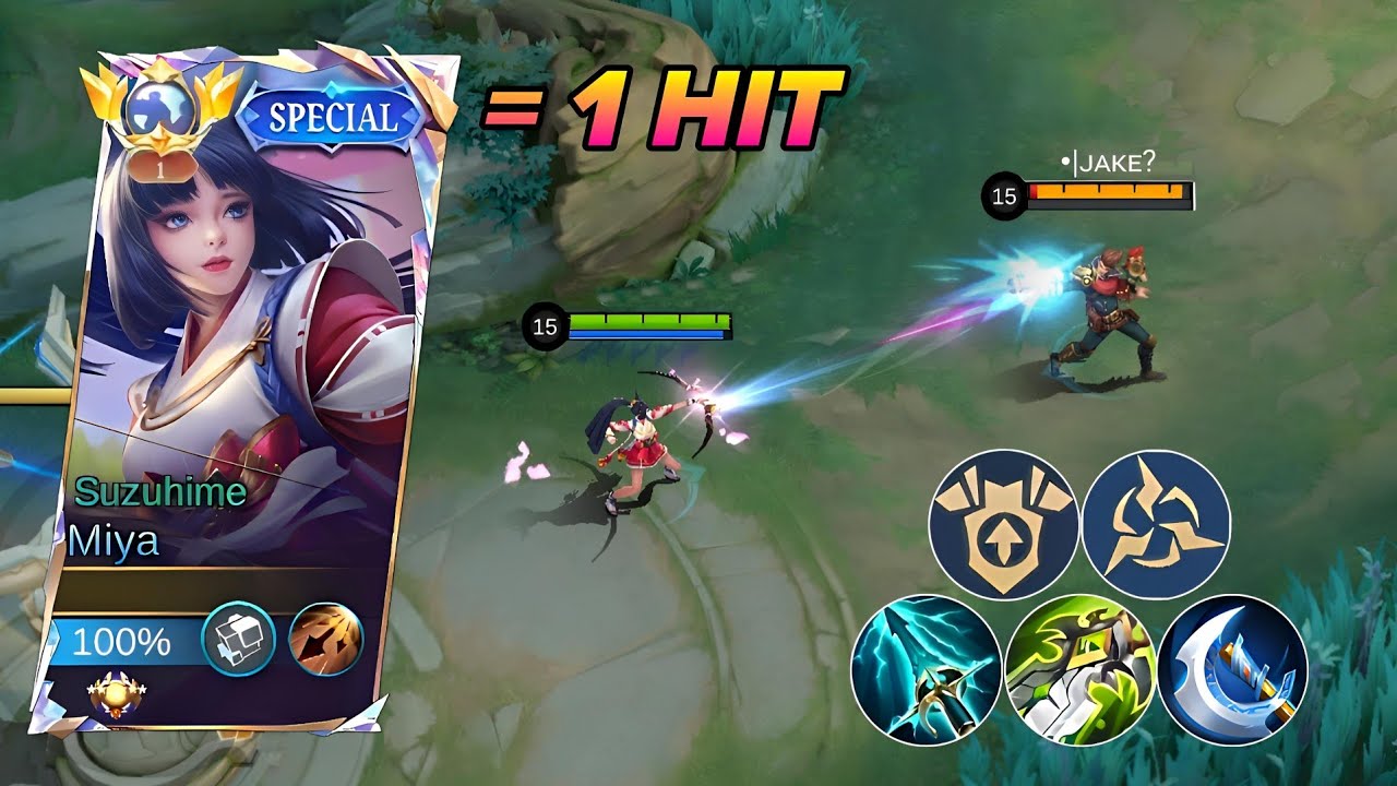MIYA WTF DAMAGE HACK BUILD AND EMBLEM FOR 2025! ( AUTO KILL!💀 ) MIYA ...