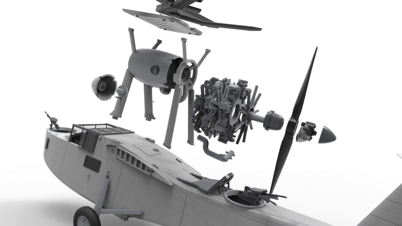 Airfix | 1:48 Supermarine Walrus Mk.I - Render Animation - YouTube