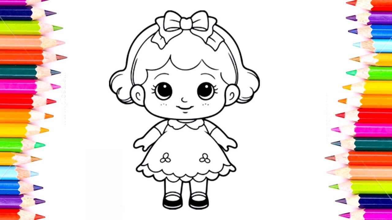How to paint girly dolls👩‍🦰Easy painting for kids - YouTube