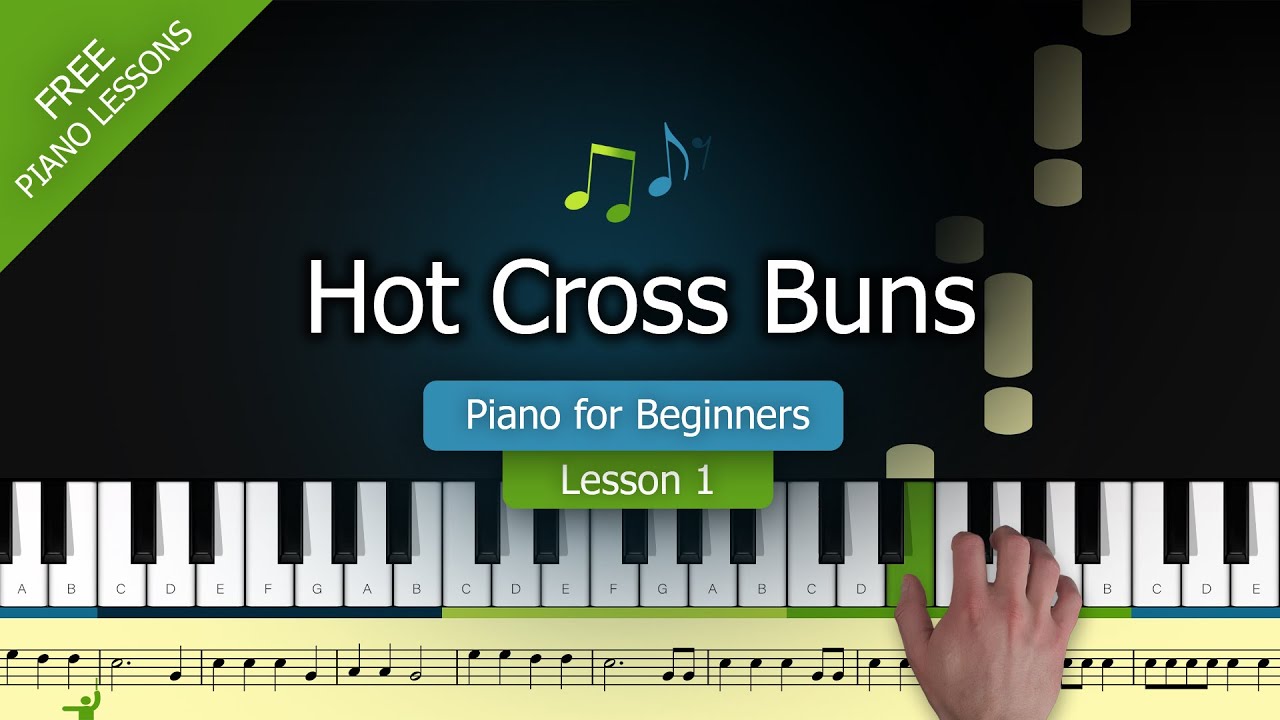 Hot Cross Buns 🎵 Piano for Beginners Lesson 1 - YouTube