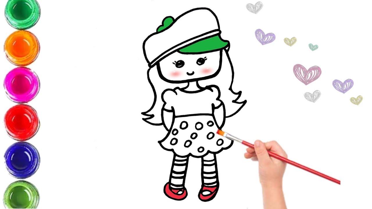 Drawing girl for preschoolers, easy drawing, drawing step by step, art ...