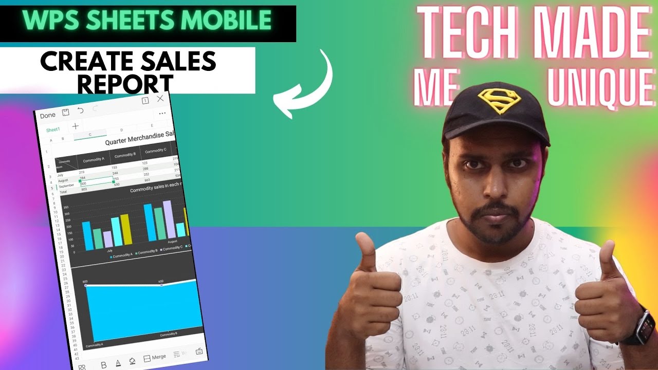 How to create sales report in wps office spreadsheets mobile - YouTube