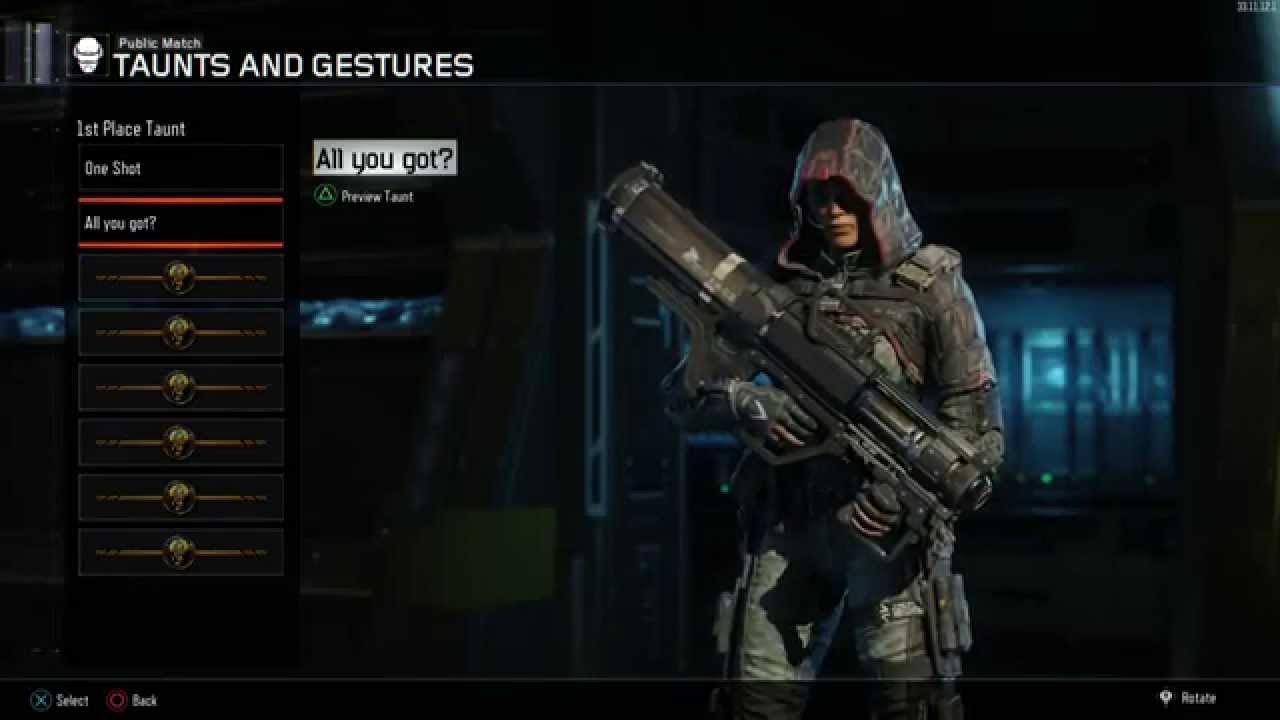 CoD:BO3 Outrider Legendary 1st Place Taunt 「All you got?」 - YouTube