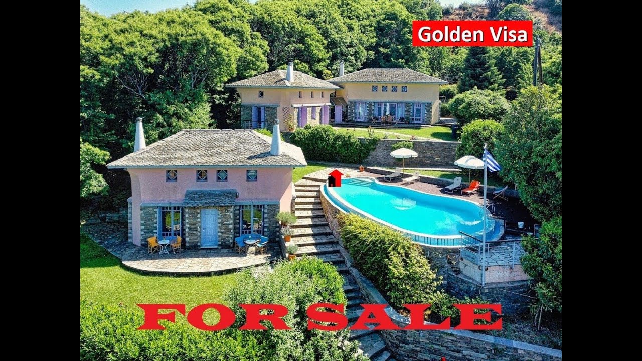 DOUBLE STONE VILLA WITH POOL FOR SALE IN TSAGARADA PELION - YouTube
