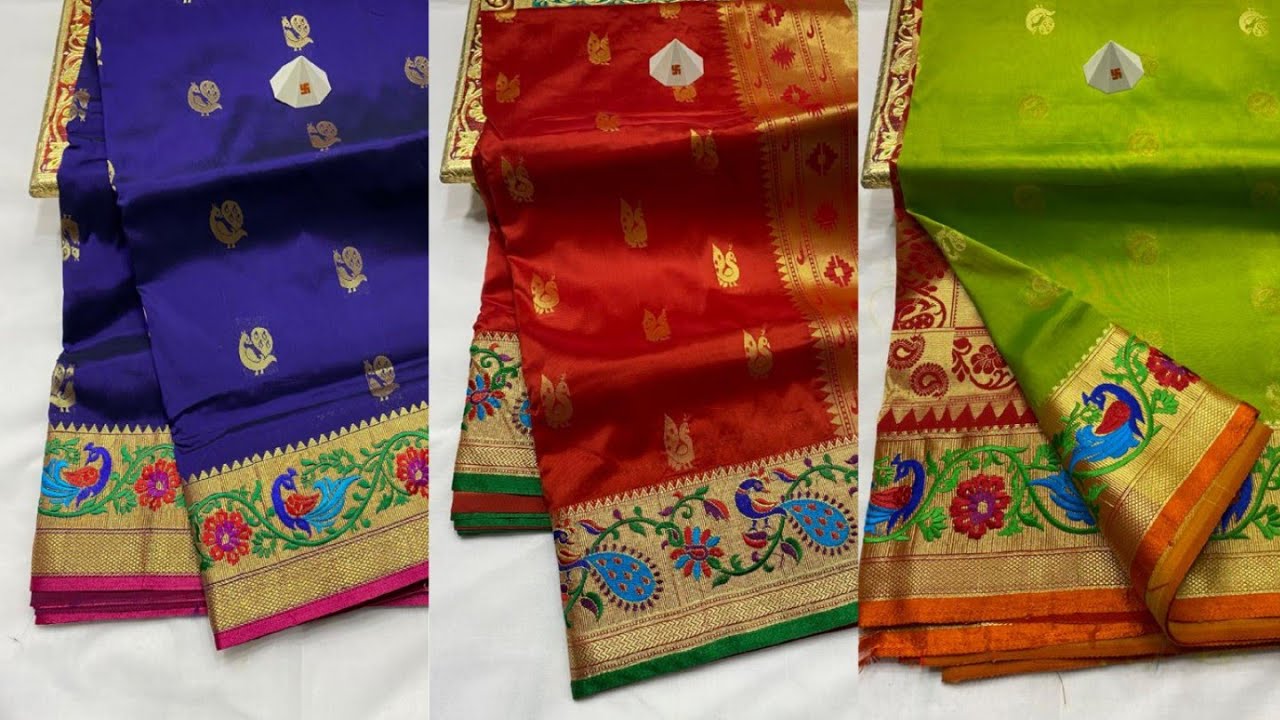 Semi paithani sarees 9860476081 | semi brocade paithani saree | yeola ...