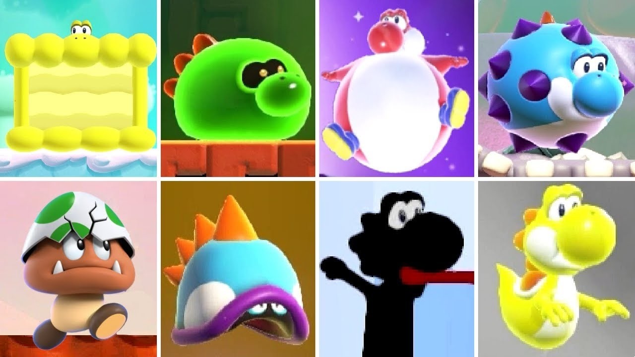 Super Mario Bros. Wonder - All Special Yoshi Power-Up Transformations ...