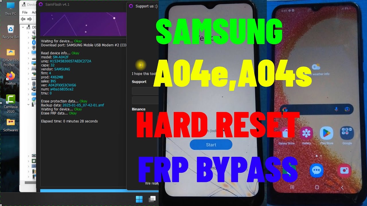 Samsung A04e | A04s A10 Hard Reset. Bypass Android 13 Without Pc ...