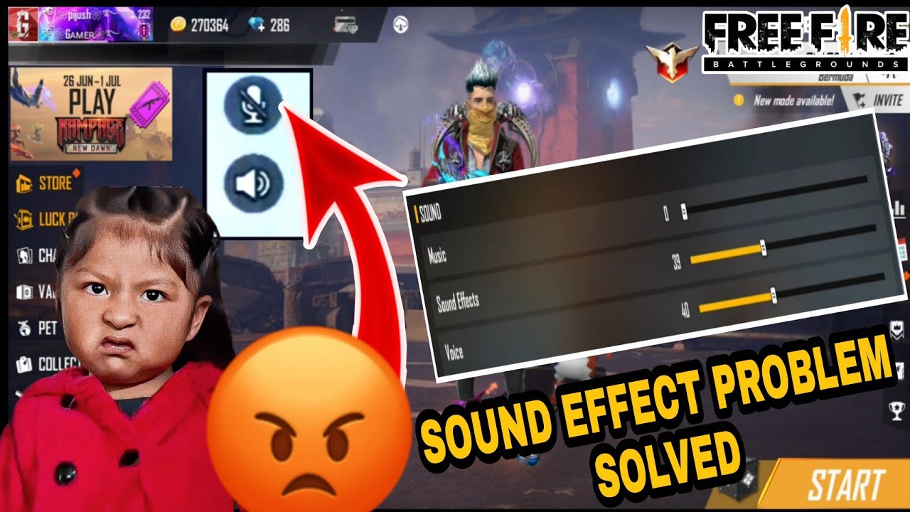 free fire sound effect problem solved | Garena Free Fire Mic effect ...