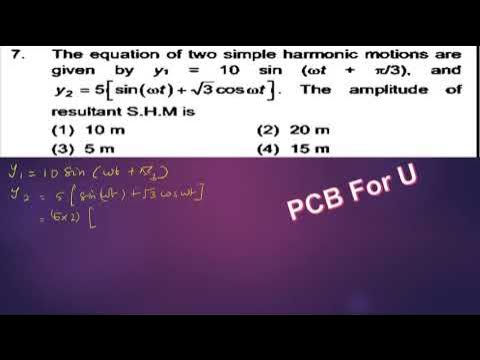 The equation of two simple harmonic motions are given by y1 = 10 sin ( wt + π/3) and y2= 5 [sin ...